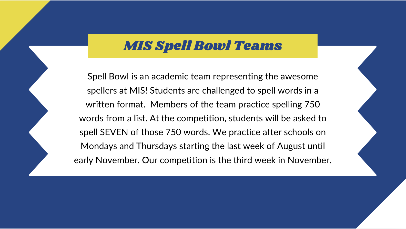 MIS Student Activities – Maxwell Intermediate School